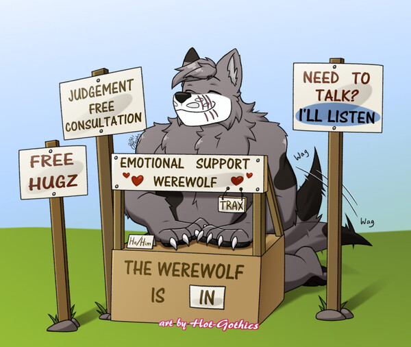 Trax The Emotional Support Werewolf At Your Service By Hot Gothics Fur Affinity Dot Net