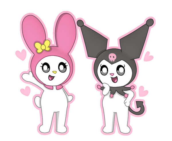 My Melody And Kuromi By Starkittysapphire Fur Affinity Dot Net